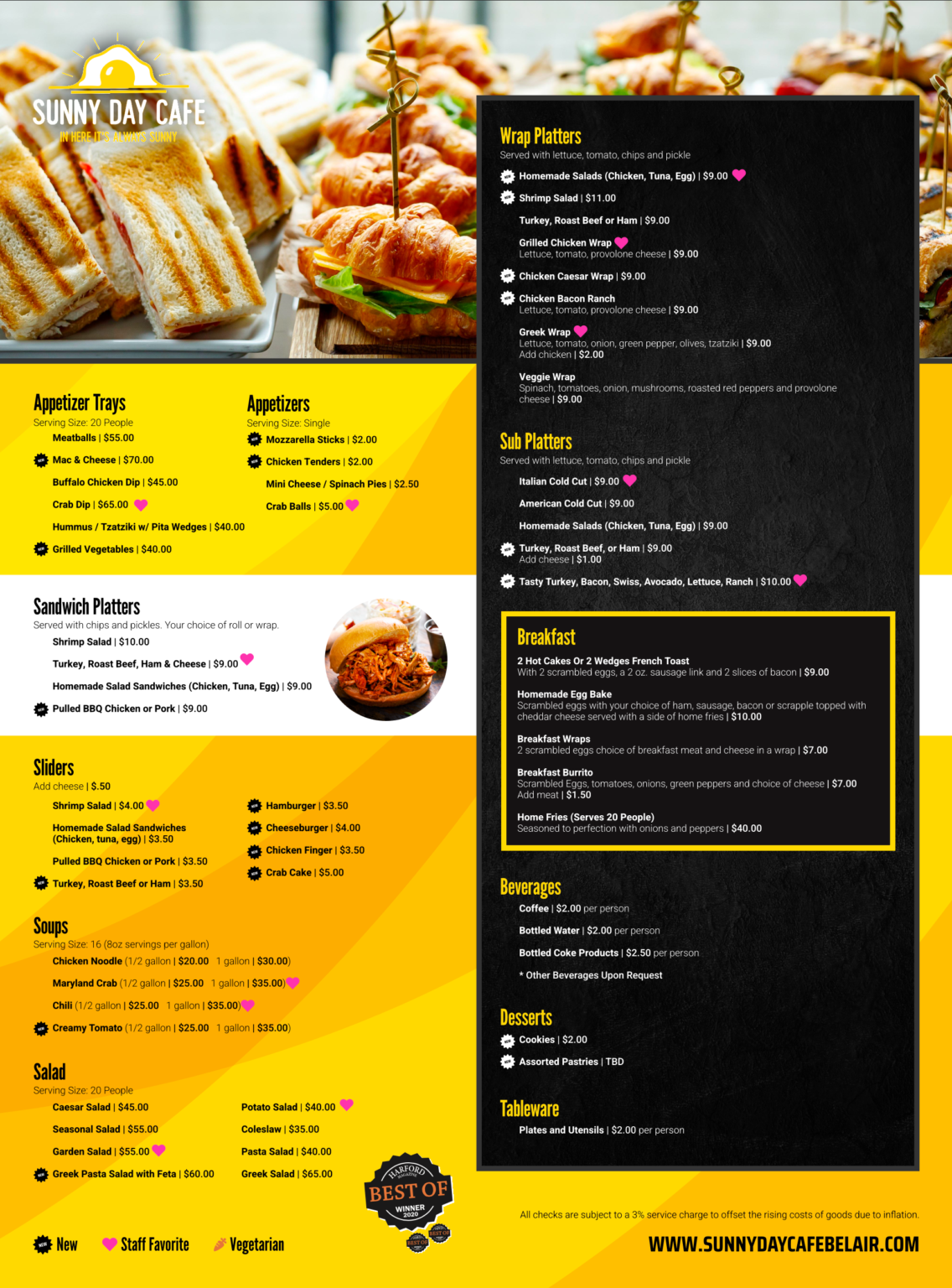 Menu - Sunny Day Cafe