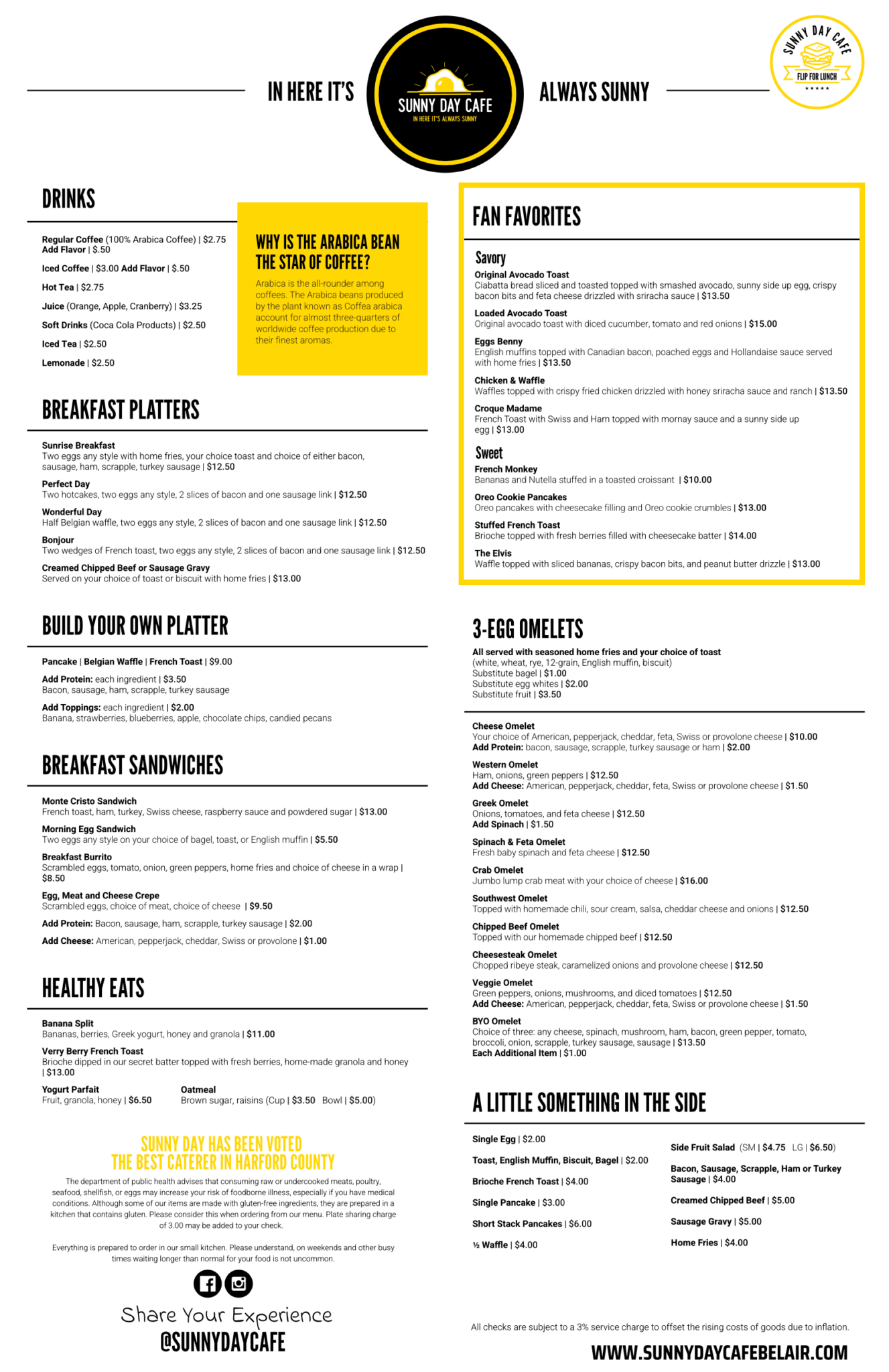 Menu - Sunny Day Cafe